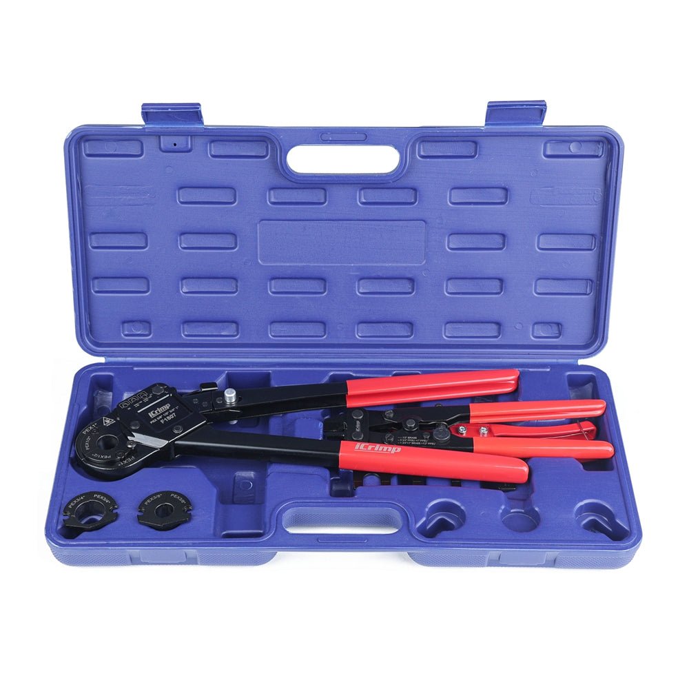 Angled Head PEX Crimper Kit for 3/8,1/2,3/4,1-inch Copper Crimp Rings ...