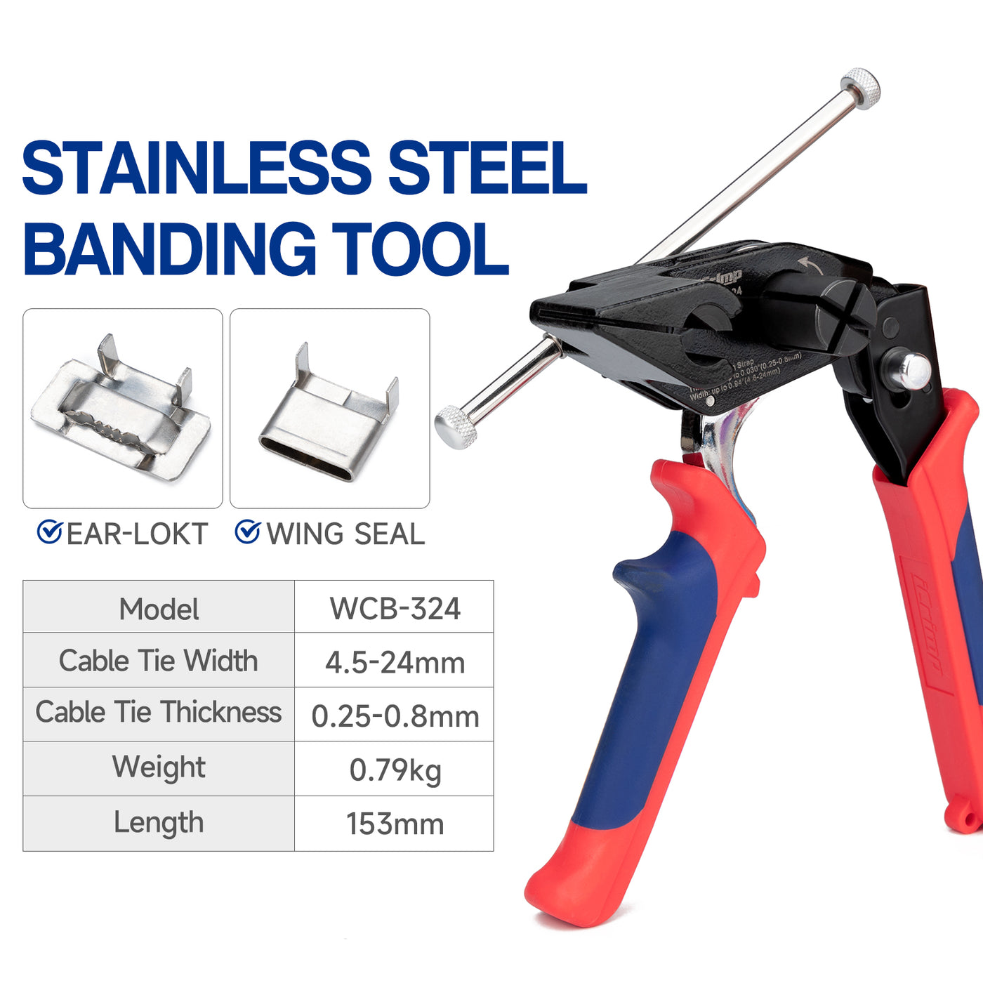 Stainless Steel Cable Tie Gun Fastening & Cutting up to 24mm — iCrimp Tools