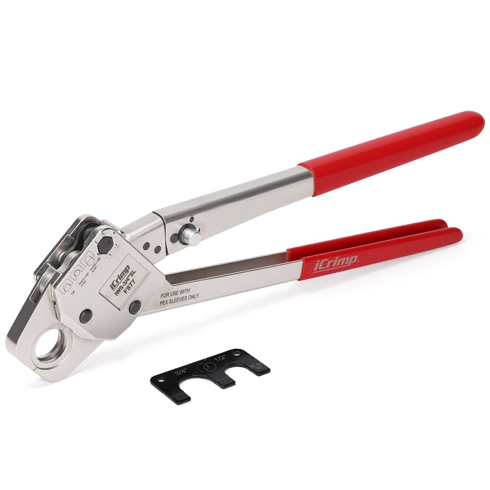 Angled Head Crimper Work on 3/4" F877 Stainless Press Sleeve — iCrimp Tools