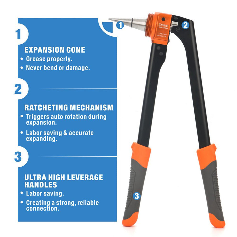 Auto Rotate PEX-a Tubing Expander with 1/2" Expander Head — iCrimp Tools