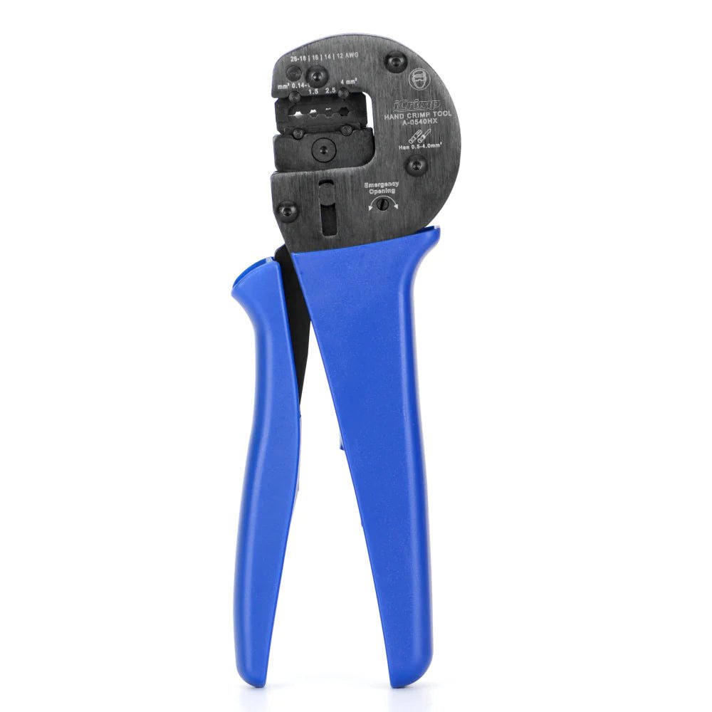 Ratchet Crimper for Han C, Han D, Han E contacts AWG 26-12 — iCrimp Tools