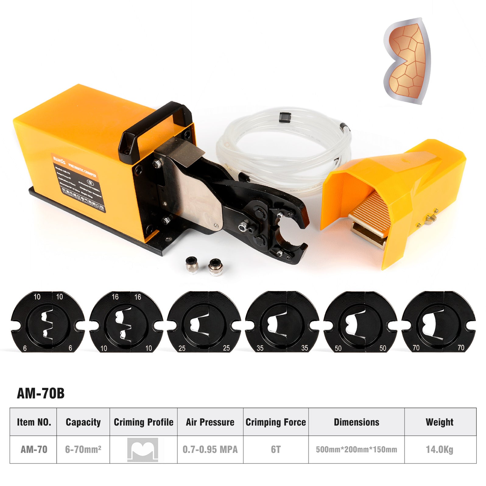 iCrimp Pneumatic Crimp Tool for 6-70mm² Battery Cable Lugs — iCrimp Tools