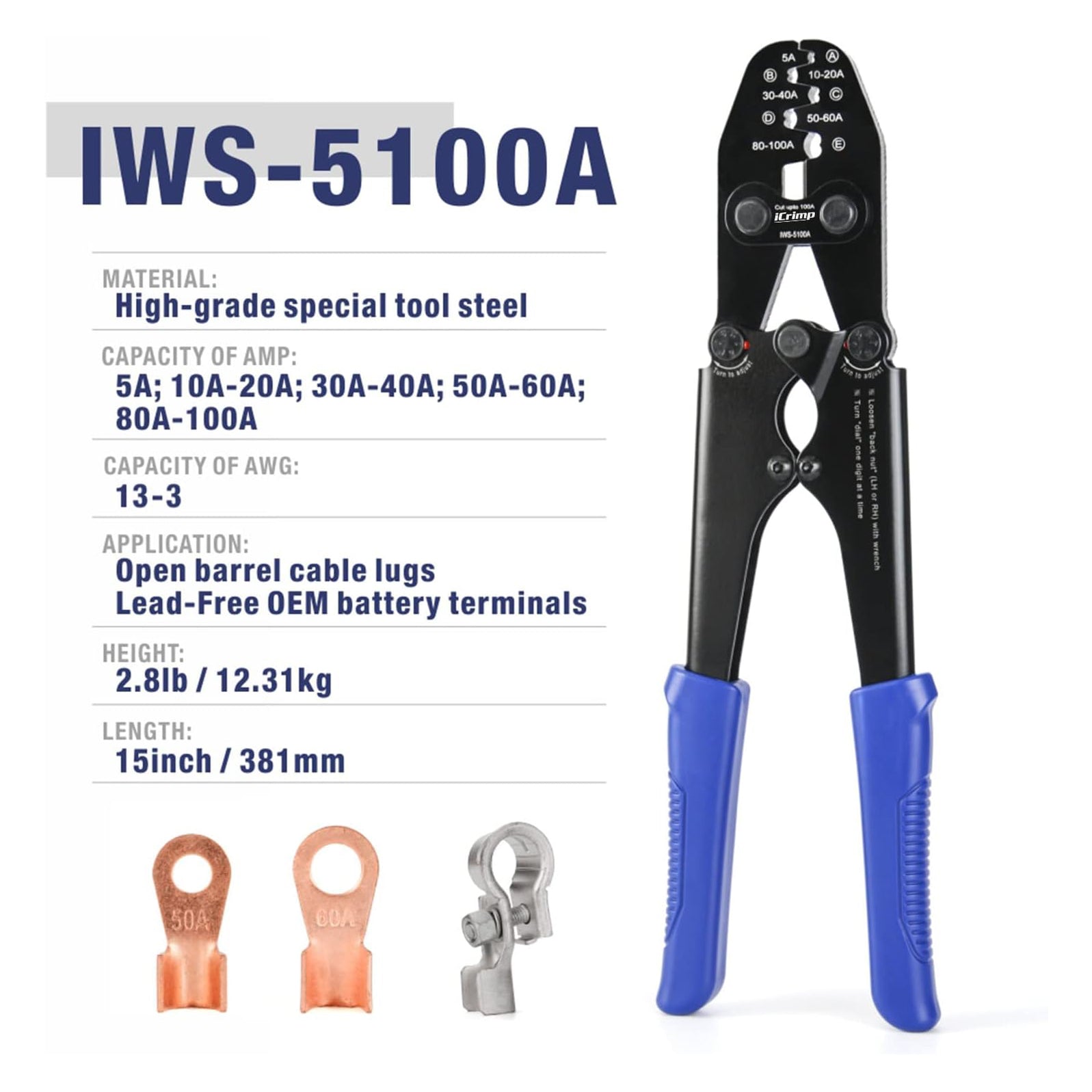 Battery Lug Crimping Tool — iCrimp Tools