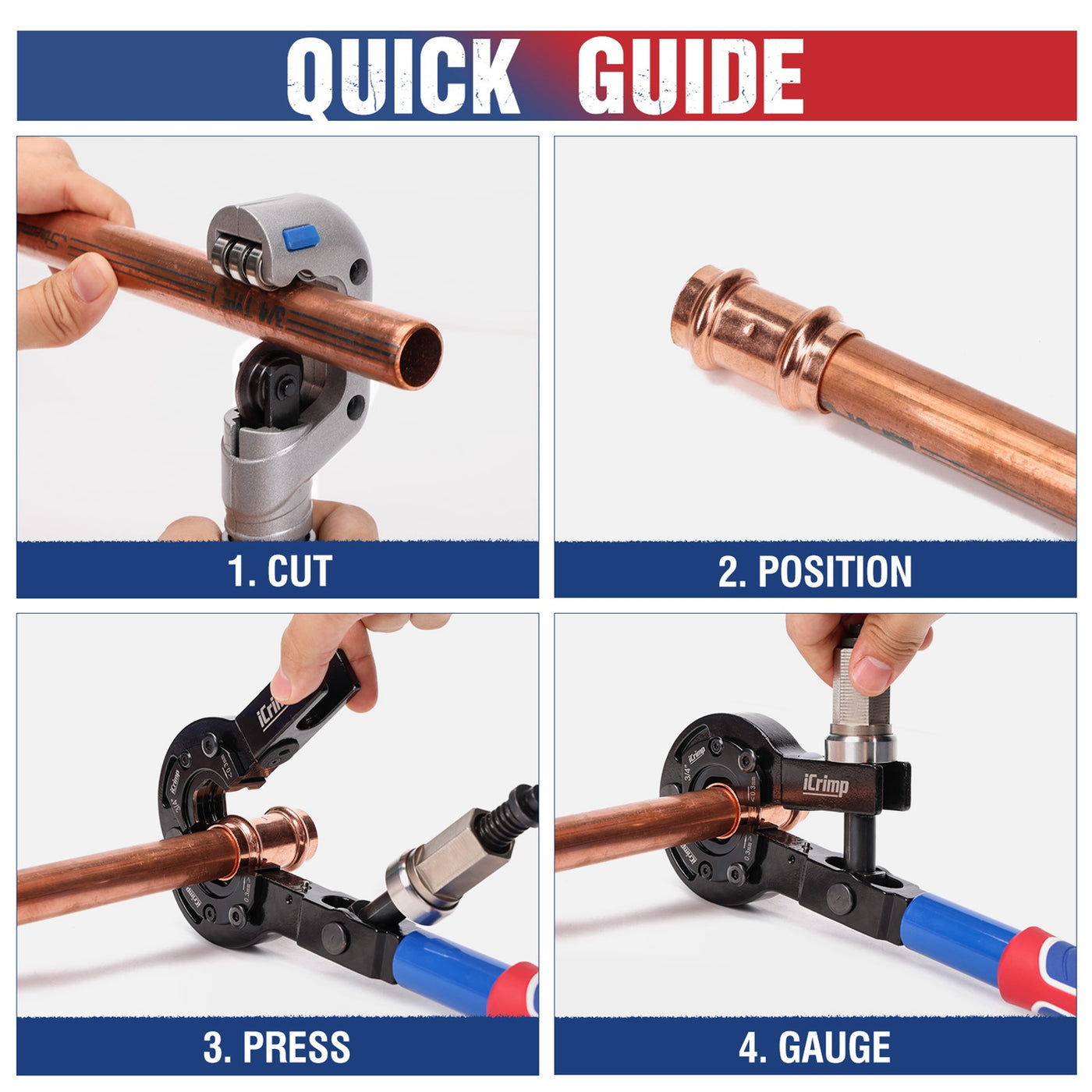 Copper Pipe Press Tool Kit for 1/2", 3/4", 1" Viega ProPress Fittings ...