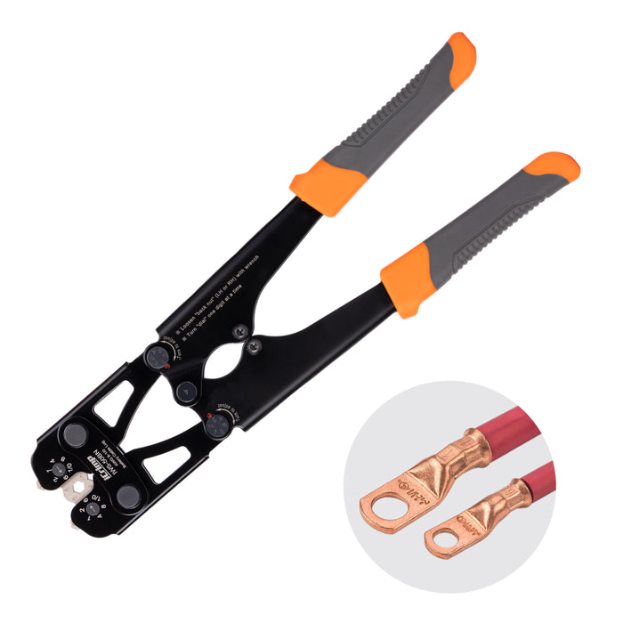 Battery Cable Lug Crimping Tool Kit for AWG 8-1/0 Electrical Lug ...