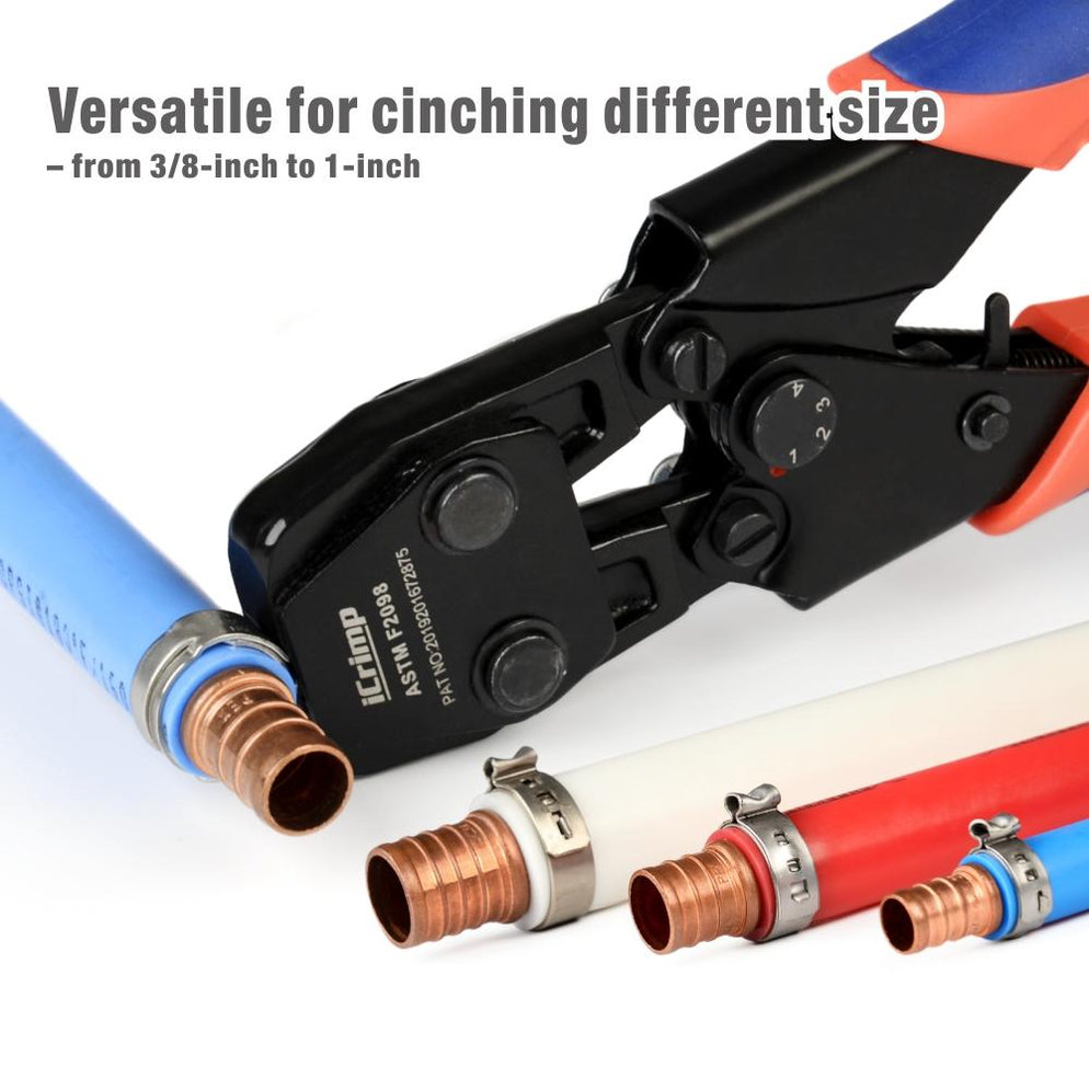 Mini PEX Pipe Quick Cinch Tool Set for 3/8 to 1-in SS Clamp — iCrimp Tools