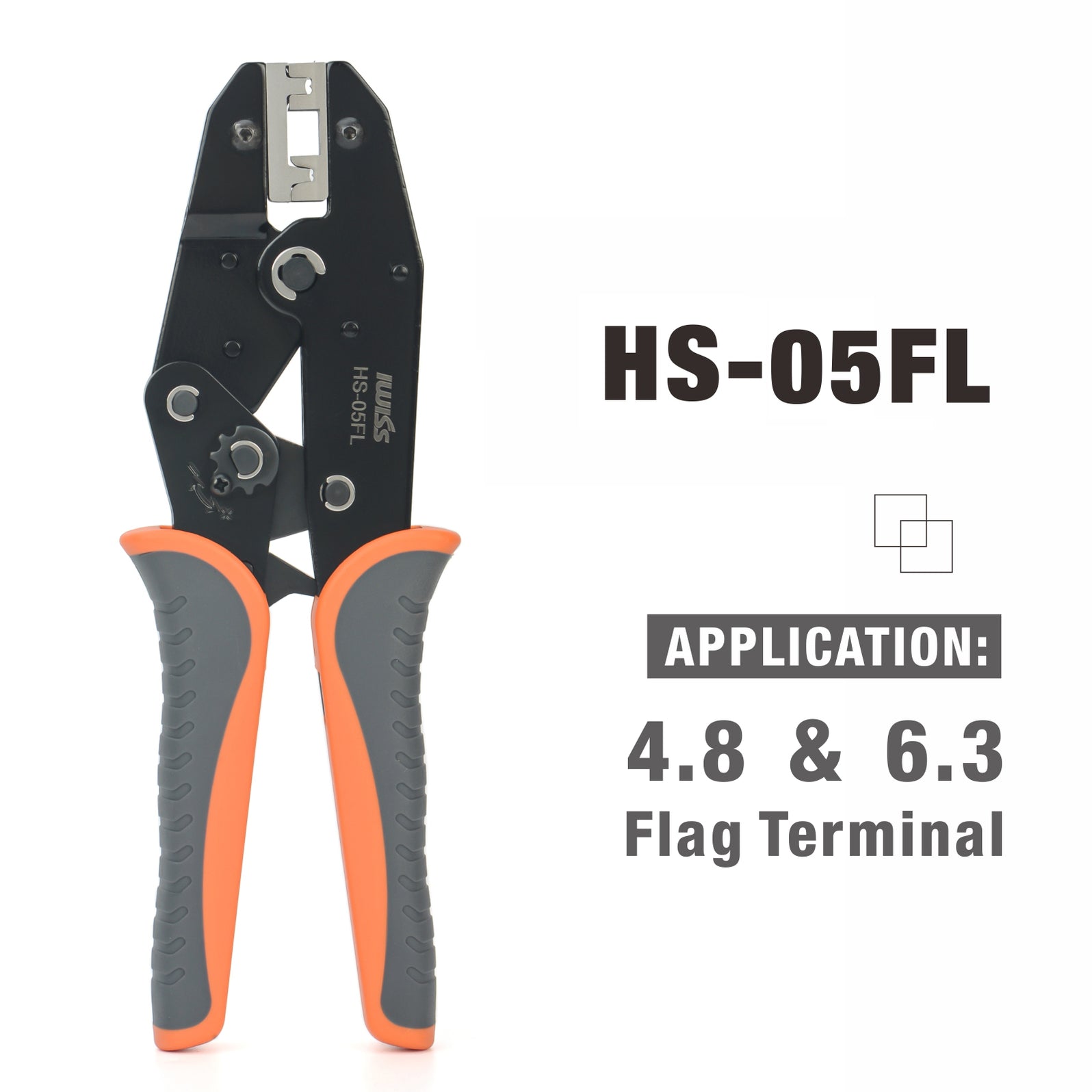 L-Shaped Elbow 4.8/6.3 Flag Type Wire Crimper — iCrimp Tools