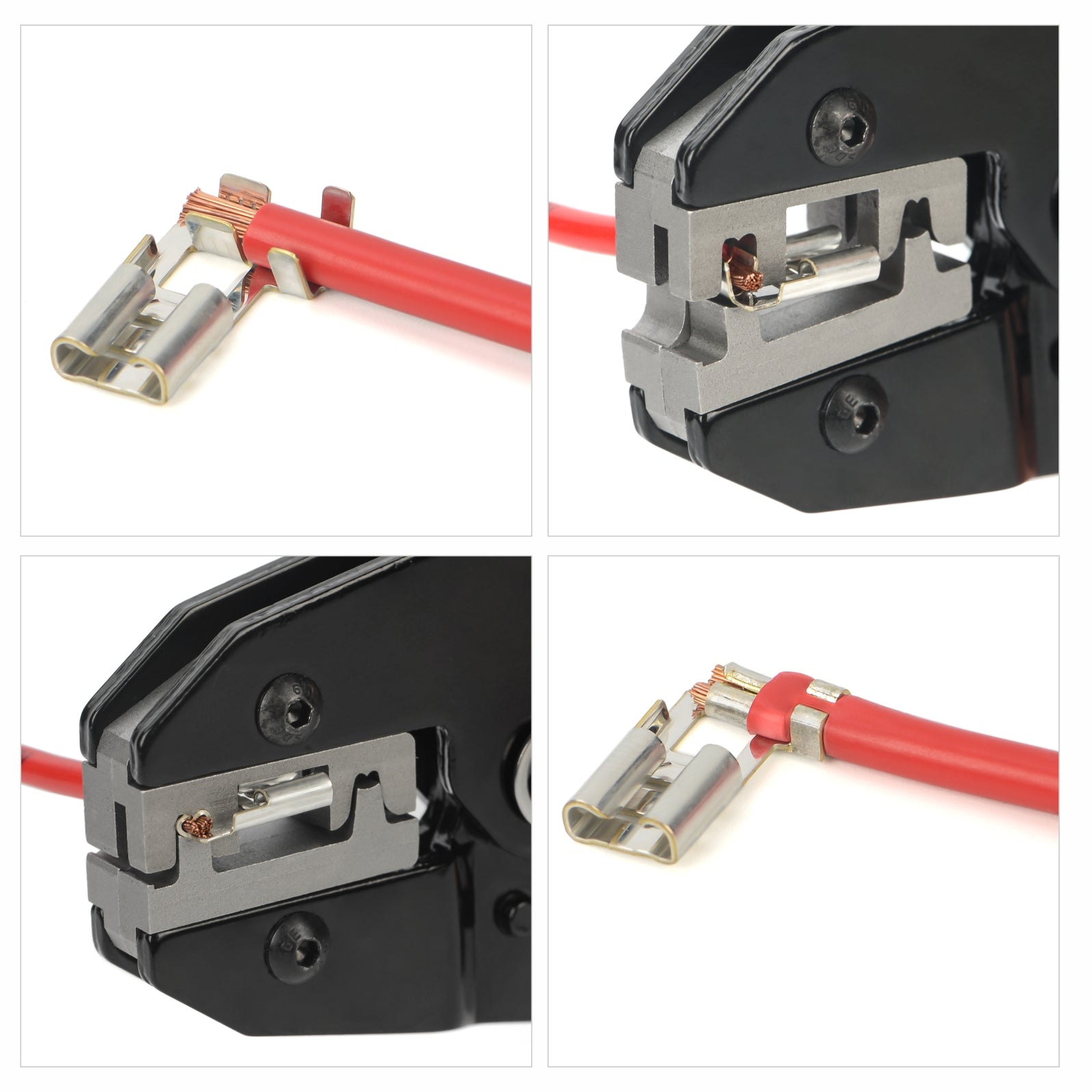 L-Shaped Elbow 4.8/6.3 Flag Type Wire Crimper — iCrimp Tools