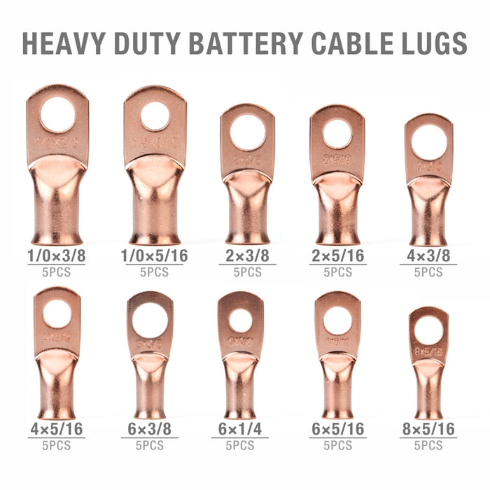 IWISS Heavy Duty Wire Lugs, Battery Cable Closed Ends — iCrimp Tools