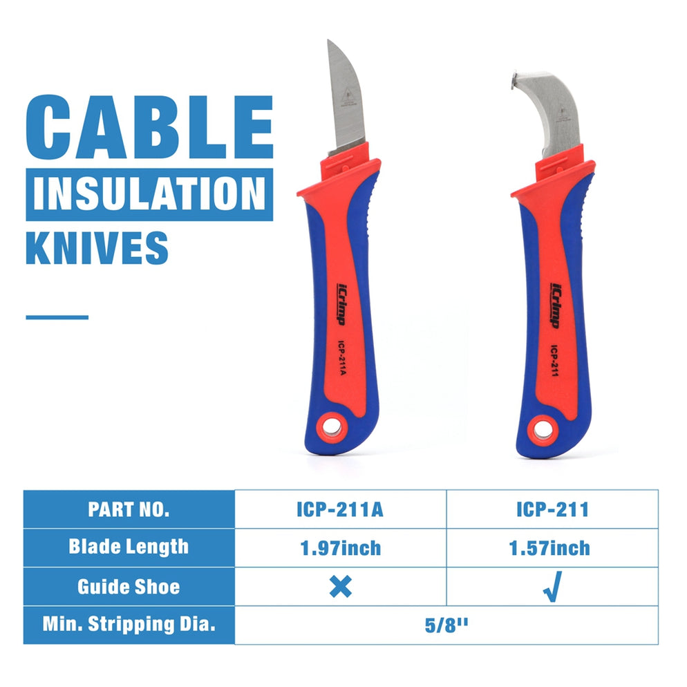 Utility Knife for Cable Skinning Wire Insulation Dismantling — iCrimp Tools