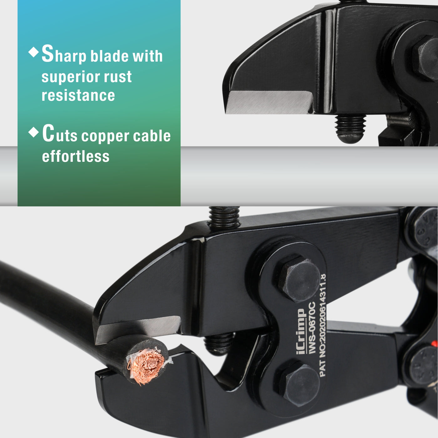 IWS-0670C Punch Type Battery Lug Crimping Tool For 6-70 mm² — iCrimp Tools