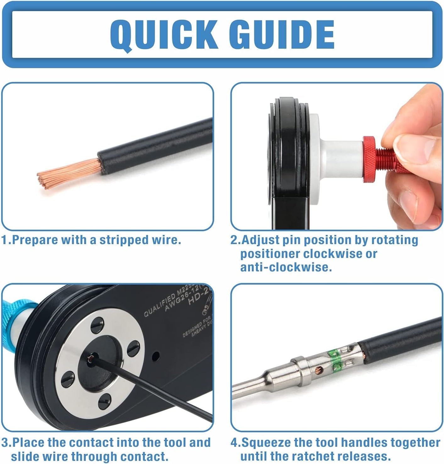 Deutsch Size 16 Solid Contacts DT Series Connector, 50 Pairs — iCrimp Tools