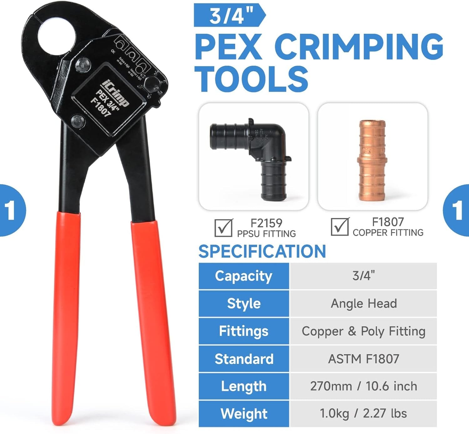 PEX Crimping Tool Kit with Tubing Cutter, Ring Removal Tool — iCrimp Tools