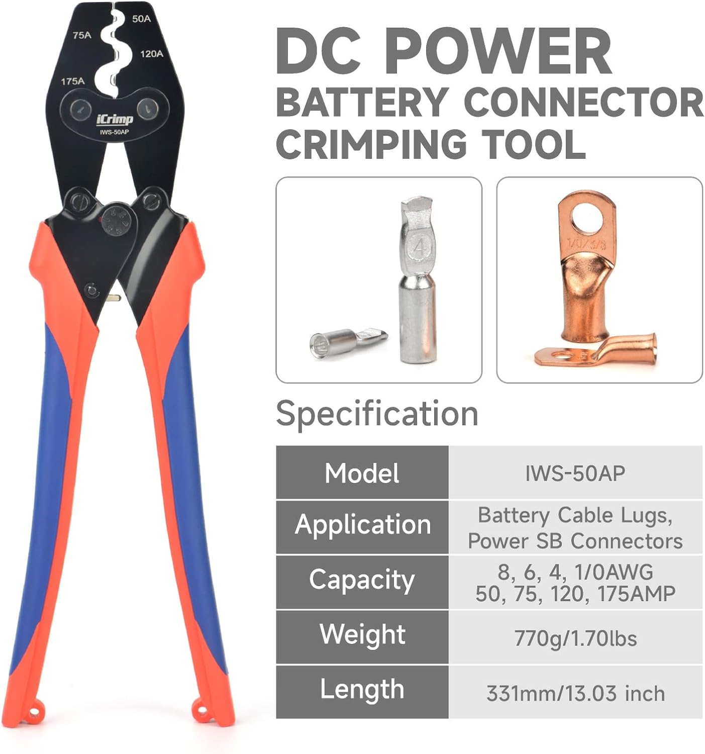 Battery Lug Crimping Tool — iCrimp Tools