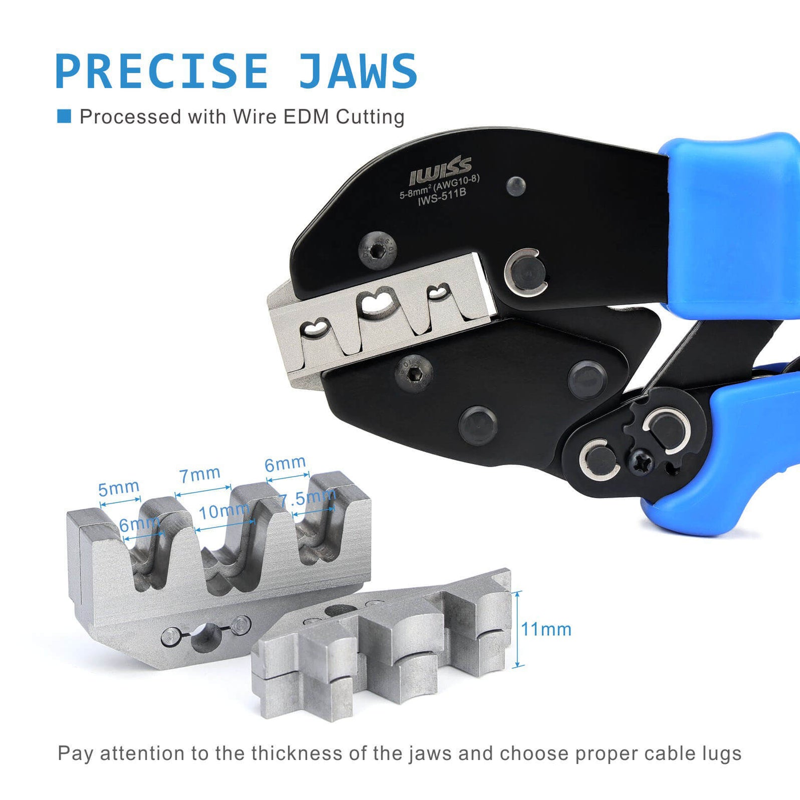 IWS-511B Dual Step Medium Duty Open Barrel Terminal Crimper — iCrimp Tools