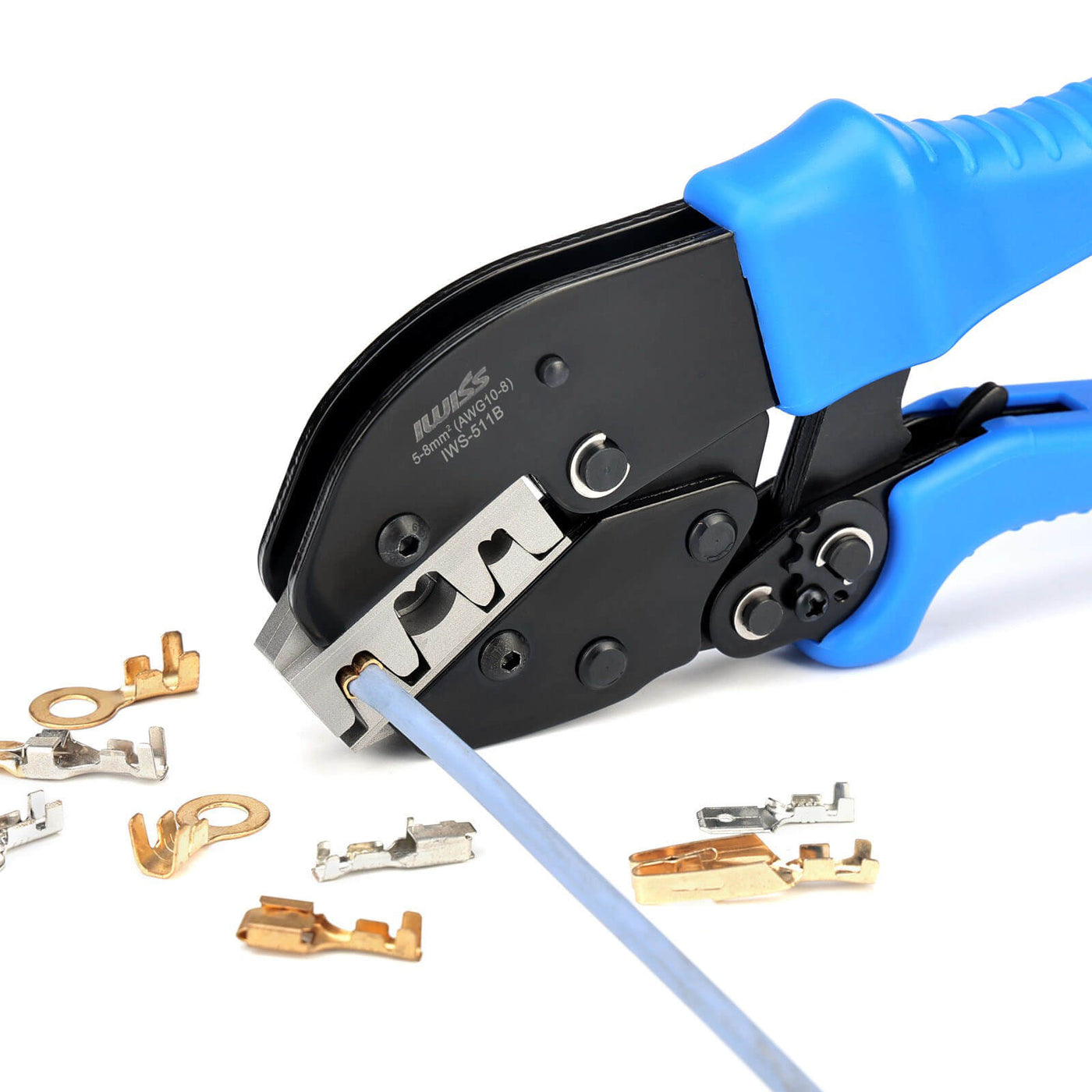 IWS-511B Dual Step Medium Duty Open Barrel Terminal Crimper — iCrimp Tools