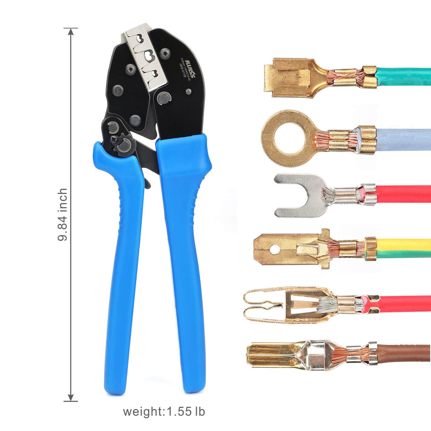 IWS-511B Dual Step Medium Duty Open Barrel Terminal Crimper — iCrimp Tools