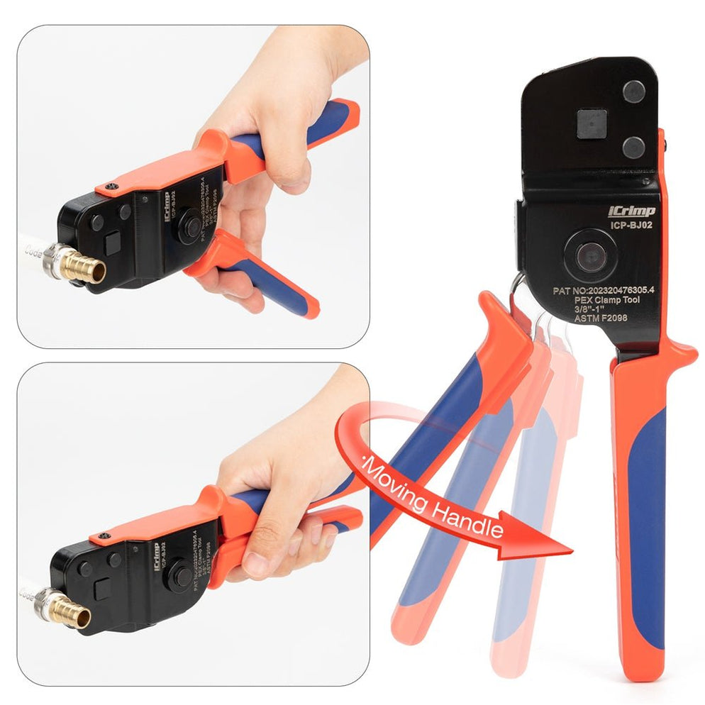 PEX Clamp Tool for 3/8,1/2,3/4,1-in Stainless Steel Clamps — iCrimp Tools