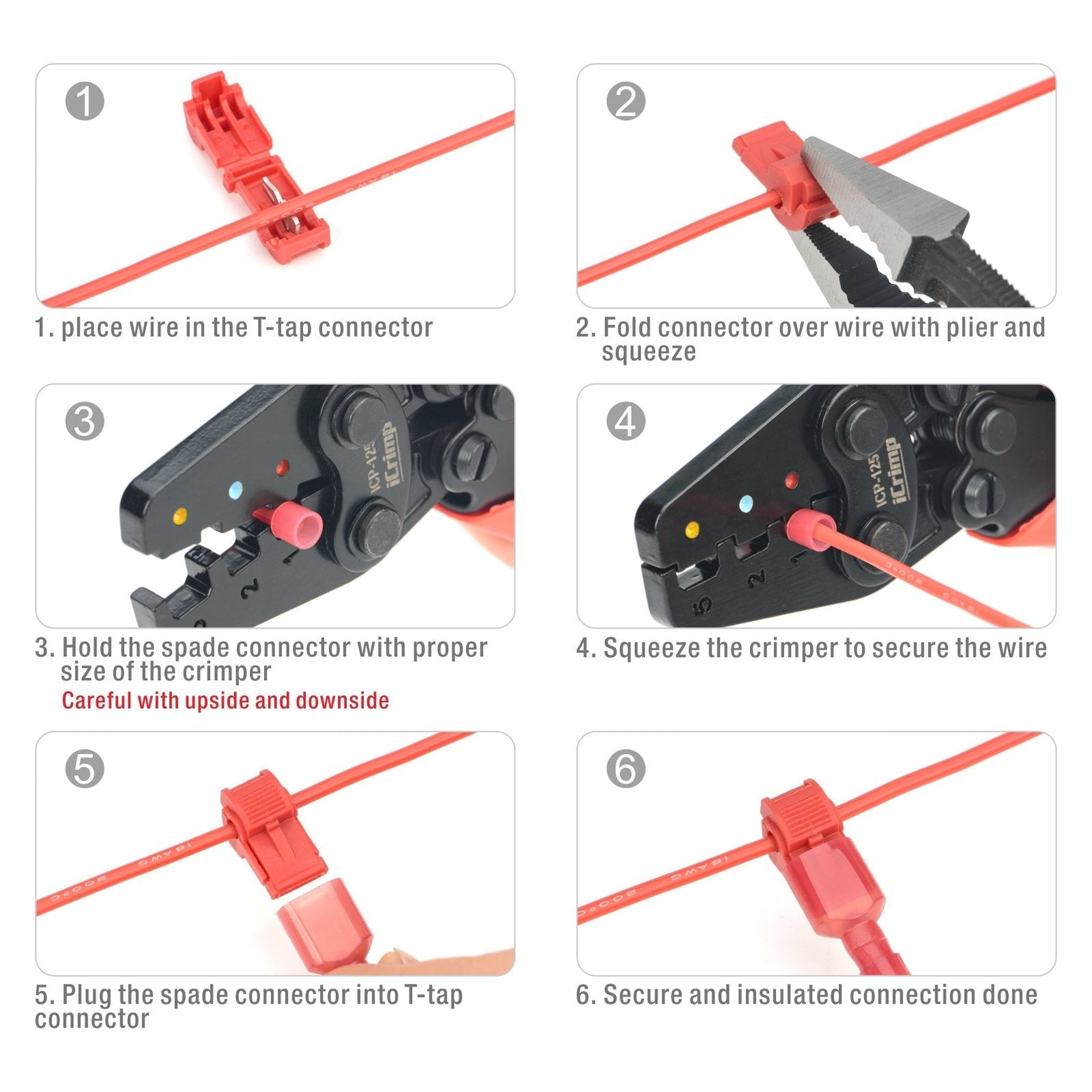 TTS-120 120pcs T Tap Electrical Wire Connectors Kit — iCrimp Tools