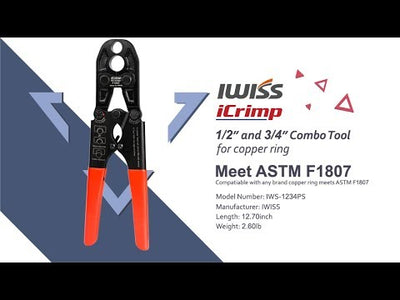 F1807 PEX Crimp Tool, Combo 1/2-inch, 3/4-inch Plumbing Tool — iCrimp Tools