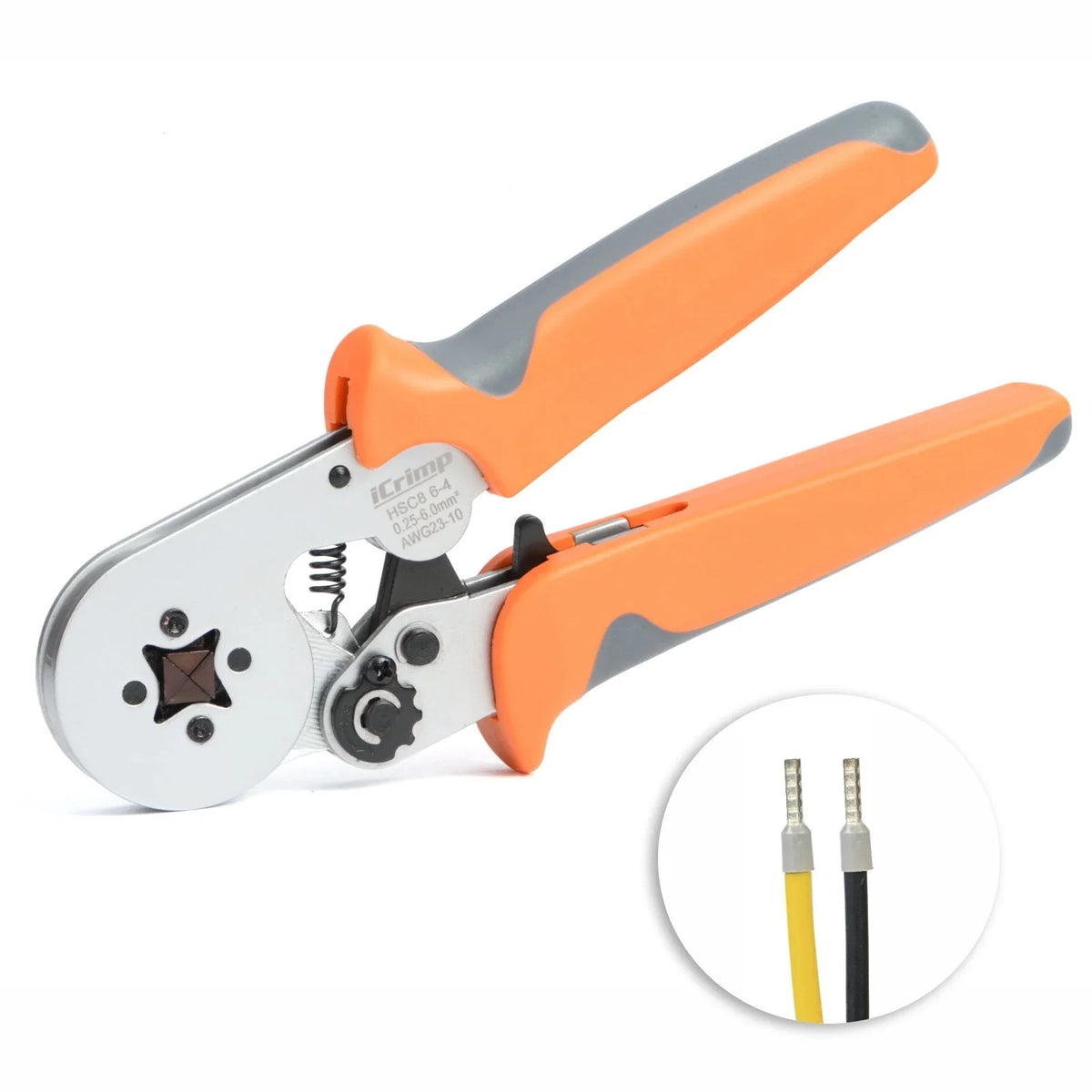 HSC8 6-4 Square Crimper for AWG23-10 End-sleeves Ferrules — iCrimp Tools