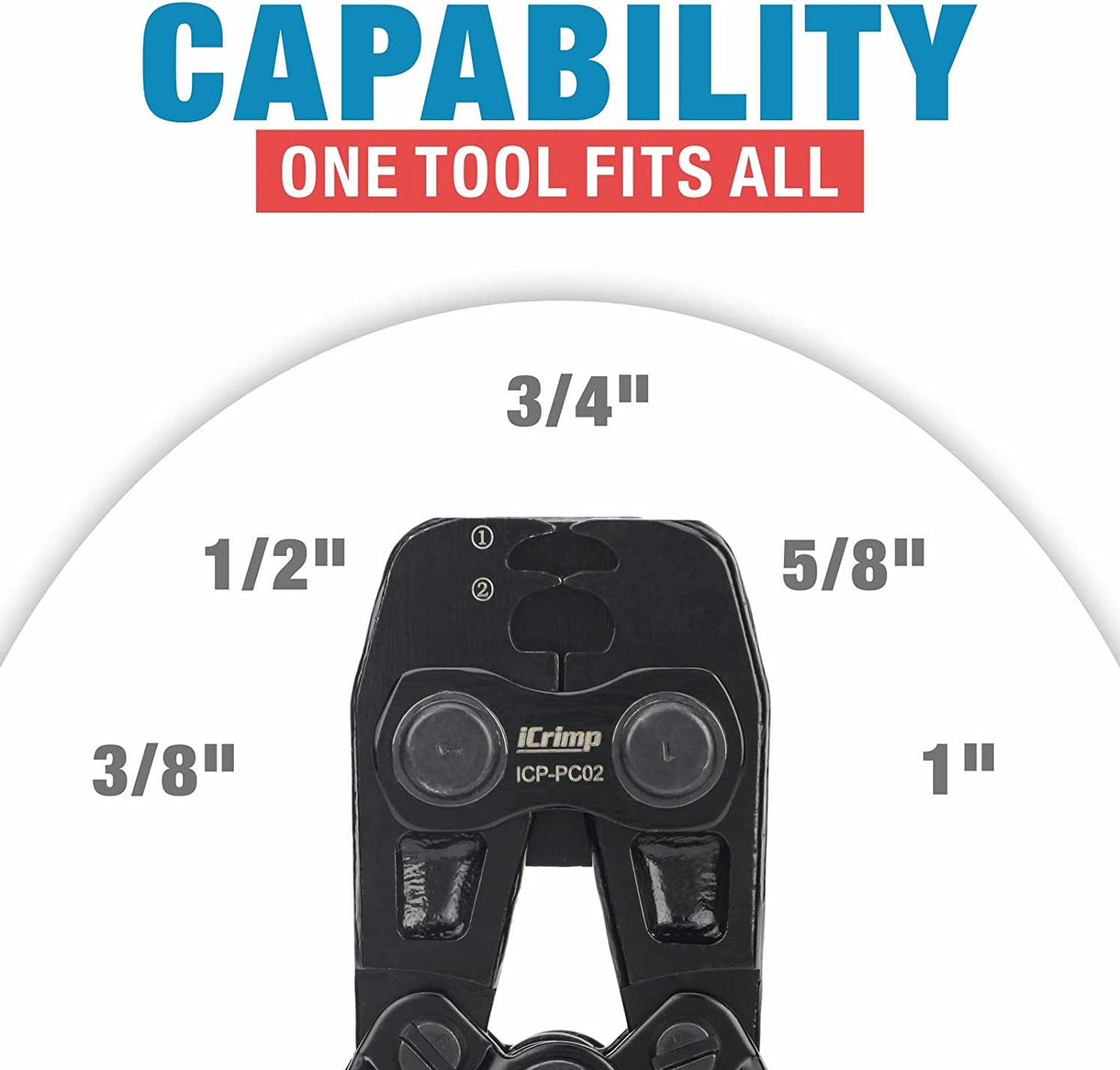PEX Clamp&Removal Tool for 3/8,1/2,3/4,5/8,1-inch SS Clamps — iCrimp Tools