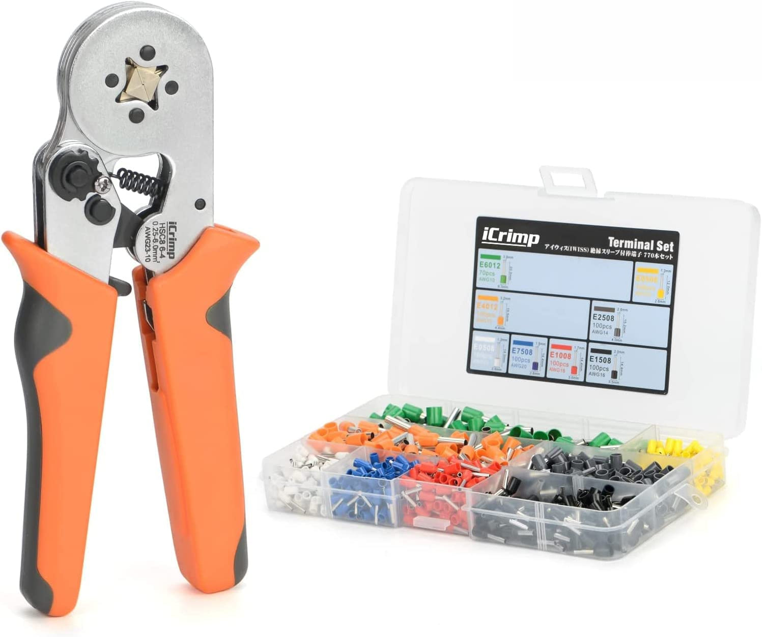 AWG23-10 Ratchet Ferrule Crimper, 770Pcs End Sleeve Ferrules — iCrimp Tools