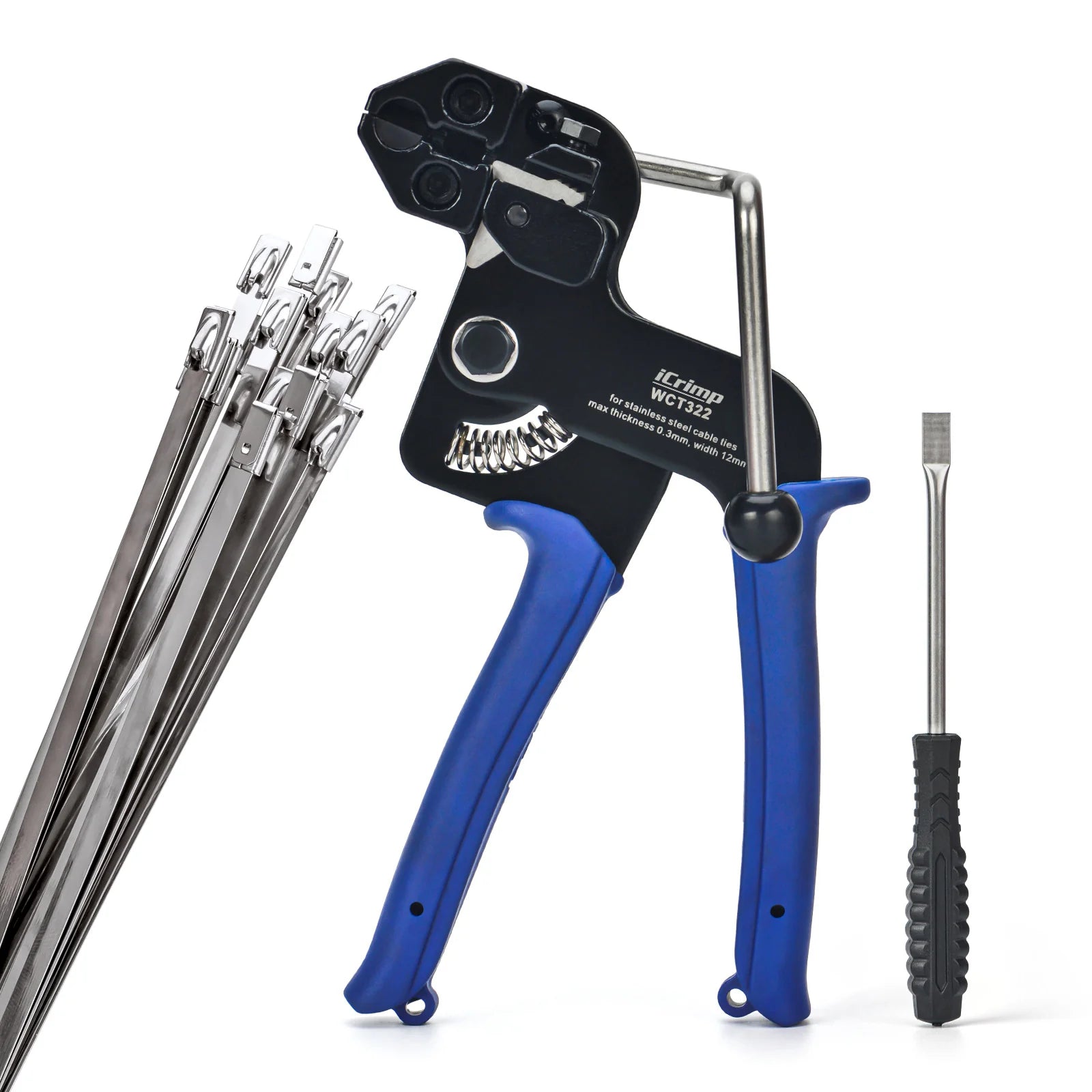 Industrial Tie Tool Stainless Steel Cable Tie Gun - Heavy Duty Zip Tie ...