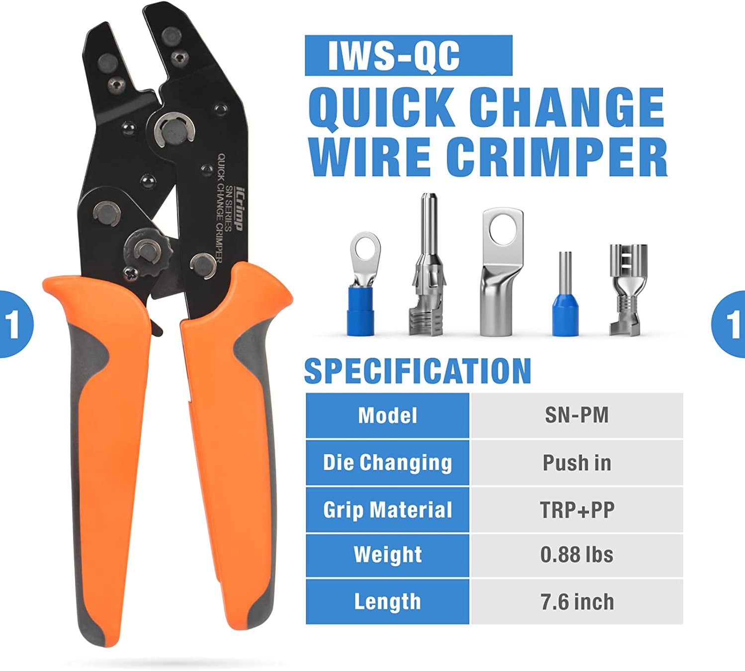 Quick Change Ratcheting Crimping Tool Kit with Wire Stripper — iCrimp Tools