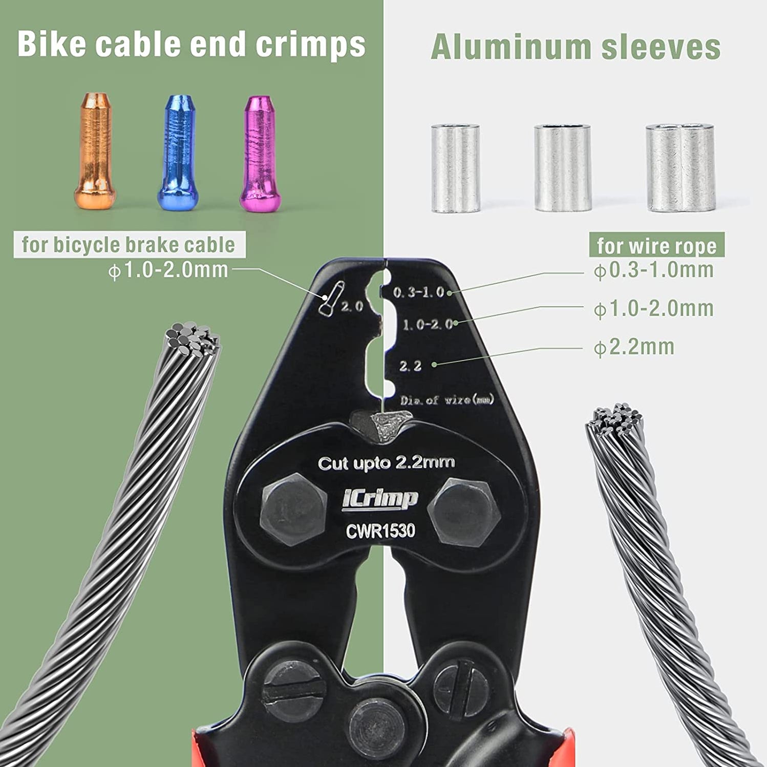 Bicycle Cable and Housing Crimper with Built-in Cutter — iCrimp Tools